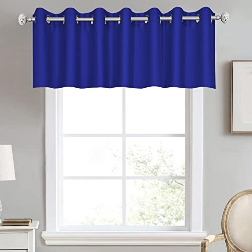 Amazon.com: DECOVSUN Royal Blue Valances for Bedroom Solid Blackout ...