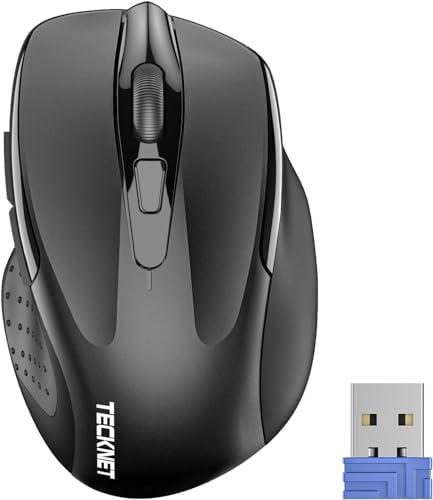 Amazon Basics Ergonomic Wireless PC Mouse - DPI adjustable - Black ...