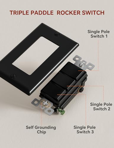 Snapklik.com : AIDA Single Pole Triple Paddle Rocker Decorator Light ...