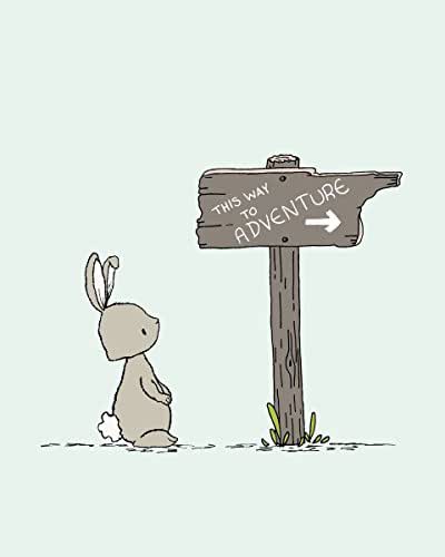 Amazon.com: Bunny This Way To Adventure - Woodland Nursery Art Print ...