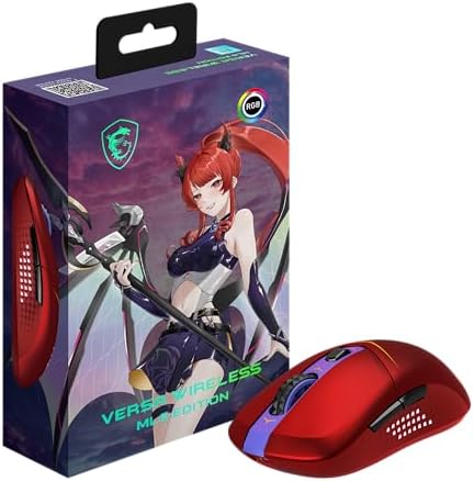 msi Versa W MLG Edition RED Gaming Mouse, 26,000 DPI, 60M+ Clicks Kailh ...