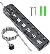 Amazon.com: Power Strip with USB Ports,Wall Mount 5FT Total 70W 4 USB ...