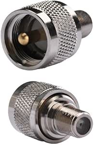 Amazon.com: 2PCS DHT Electronics RF coaxial Coax Adapter F Female to UHF Male PL-259 Connector ...