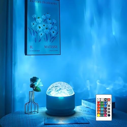 Ocean Wave Projector Light, 16 Color Water Ripple Lamp with Remote ...