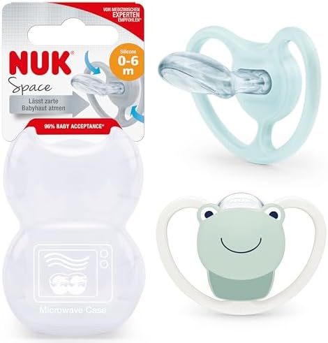 NUK Space Baby Dummy | 0-6 Months | Pacifiers with Extra Ventilation ...