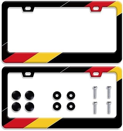 Amazon.com: 【2Pcs】 German Flag Germany Personalise License Plate Frame ...