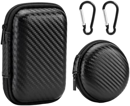 2 Pieces Mini Headphone Storage Box With 2 Pieces Carabiners, Headphone ...