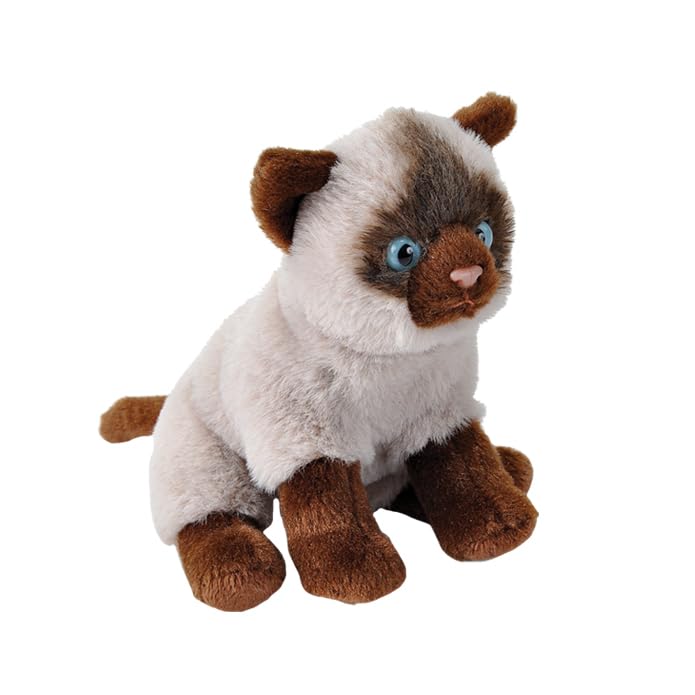 Amazon.com: Wild Republic Pocketkins Eco Siamese Cat, Stuffed Animal, 5 ...