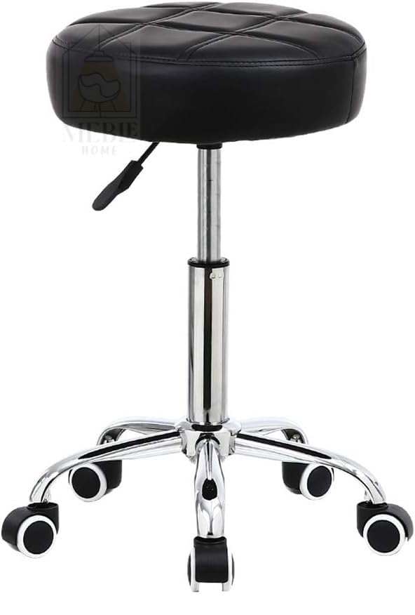 Round/Rolling/Adjustable Height 18to24 inch Stool Chair PU Leather Home ...