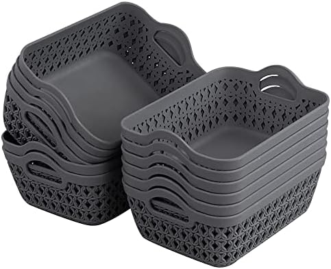 Qshape Small Plastic Storage Baskets, Desktop Baskets, Set of 6 ...