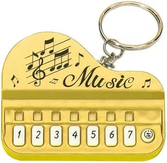 Amazon.com: Gold Micro Piano Keychain, Portable Keyboard Instrument ...