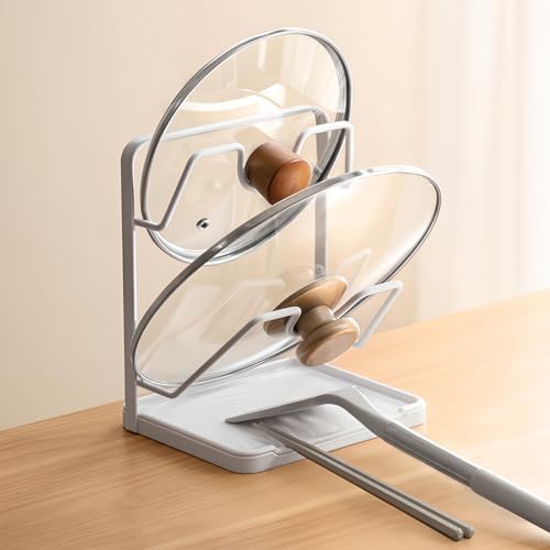 Amazon.com: PAVSTINE Pot Lid Holder, 2 Tier Pan Lid Holders While ...