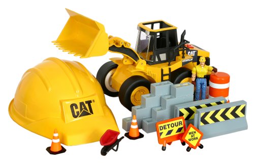 Buy Toy State Caterpillar 13" Deluxe Wheel Loader Playset with Helmet ...