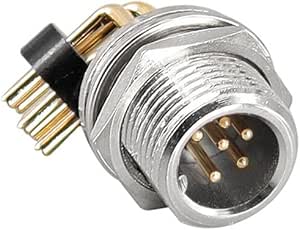 Amazon.com: GX12 Right Angled Connector GX12-6 Pin Male Receptacle for ...
