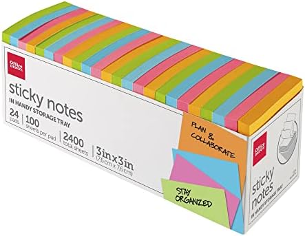 Amazon.com : Office Depot® Brand Sticky Notes, With Storage Tray, 3" x ...