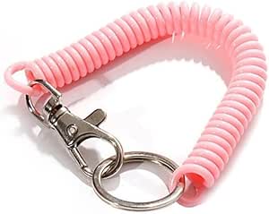 Amazon.com: Pink Coil Springs Keychain, Spiral Retractable Spring Coil ...