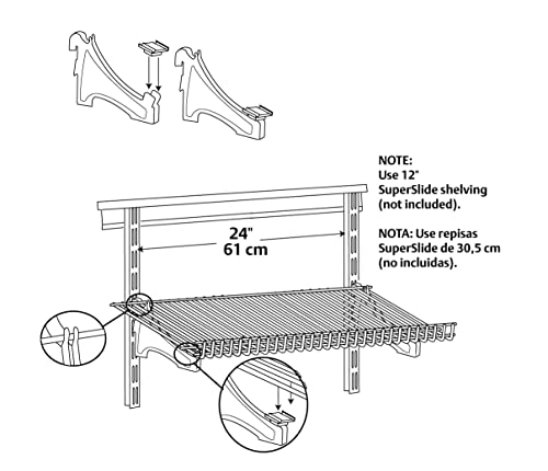 Snapklik.com : ClosetMaid ShelfTrack 2-Pack Shoe Shelf Brackets For ...