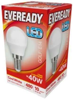 Pack of 10 Eveready LED Golf Round Light Bulb Lamp SES E14 Small Screw ...