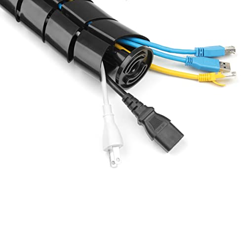 Flexible Desk Cable Duct I Modular Swirl Structure I Black – BigaMart
