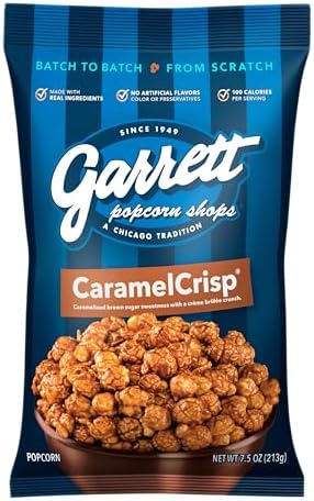 Amazon.com: Garrett Popcorn CaramelCrisp, 7.5oz, 1 Bag, Caramel Gourmet ...