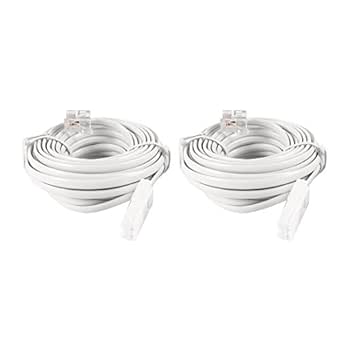 BIG BOOM® White 6M RJ11 to UK BT 6P2C Modular Telephone Extension Cable ...