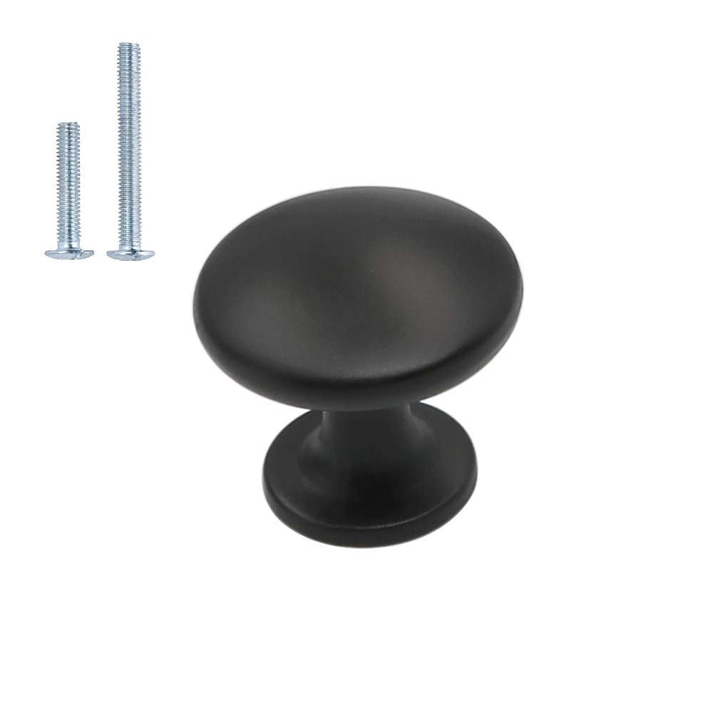 homdiy Round Cabinet Knobs Black 5 Pack Knobs for Dresser Drawers ...