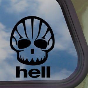 Amazon.com: Shell Hell Shaped Face Funny Oil Black Decal Car Sticker ...
