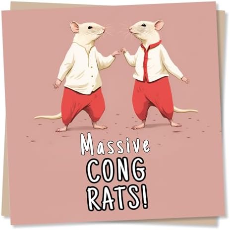 Massive Cong-Rats - Funny Rat Congratulations Card - Exam Success ...