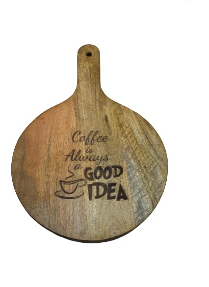 Buy The Rustic Journey Handmade Wooden Round Shape Chopping Board, Long ...
