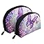 Beautiful Butterfly Art Print Makeup Bag Set 2-Piece Portable Clutch ...