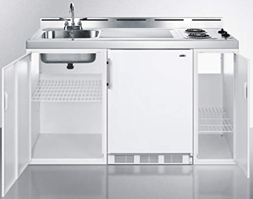 Summit Appliance C60EL 60" Wide All-in-one Kitchenette with Two Coil ...