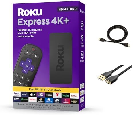 Amazon.com: Roku Express 4K+ Streaming Player, HD/4K/HDR with Roku ...