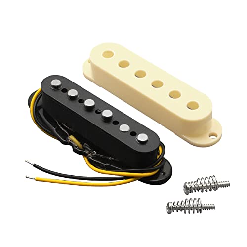 FLEOR Single Coil Pickup Alnico 5 Staggered Guitar Bridge Pickups Cream ...