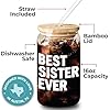 Amazon.com: KEDRIAN Funny Best Sister Ever Glass Cup 16oz, Sister Gift ...