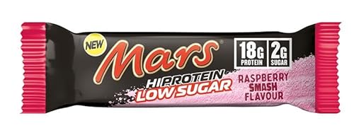 Mars Raspberry Smash Low Sugar Chocolate Protein Bars (12 x 55g), High ...