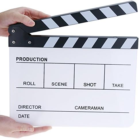 Amazon.com: Hilitchi Acrylic Clapper Board Wooden Film Movie Clapboard ...