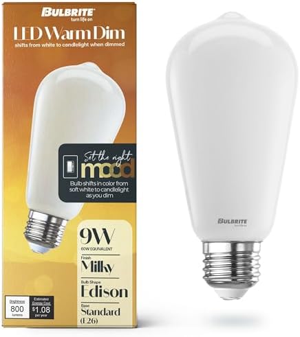 9 Watt LED ST18 / ST19 Light Bulbs, Warm Dimming 3000K (Soft White ...