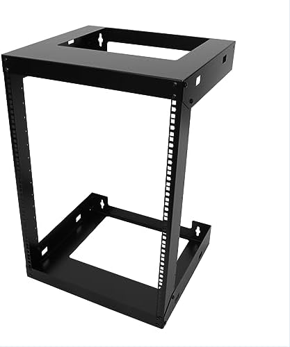 15U Wall Mount Open Frame 19'' Server Equipment Rack Threaded 18 inch ...
