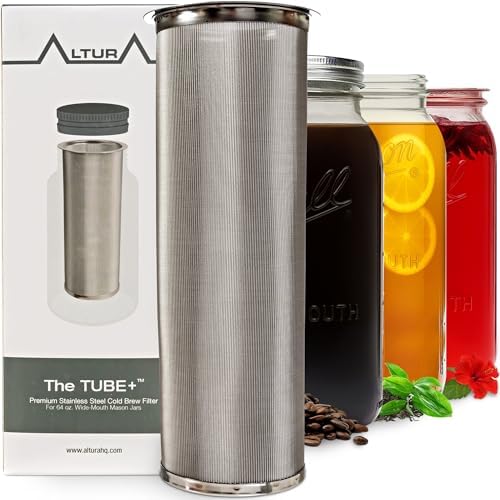 Altura The TUBE+ Cold Brew Coffee Maker and Tea Infuser for Wide Mouth ...