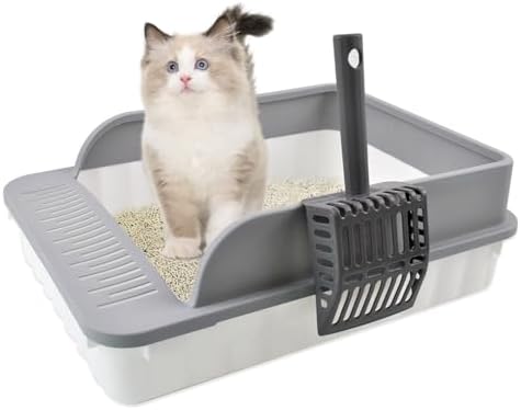 Amazon.com : MUYG Open Cat Litter Box with High Side Anti-Splashing Cat ...