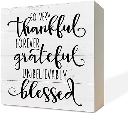 Amazon.com : Inspirational Wood Signs, Wooden Box Sign Desk Decor, Decorative Wooden Table Sign ...