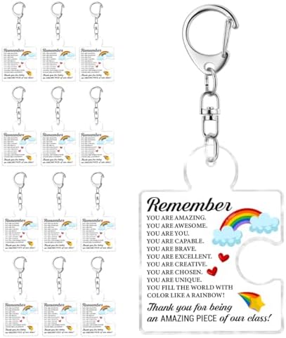 Amazon.com: 12 Pcs Back to School Gifts Bulk Rainbow Keychain, End of ...