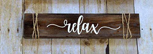 Amazon.com: Relax Wood Sign, Bathroom Spa Decor : Handmade Products