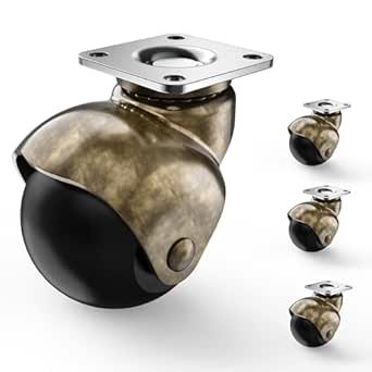 Ball casters 2 inch Without Brake, Antique Brass Casters, Vintage ...