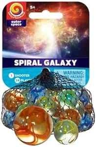 Amazon.com: Mega Marble Spiral Galaxy Marble NET (24 Player Marbles & 1 Shooter Marble) : Toys ...