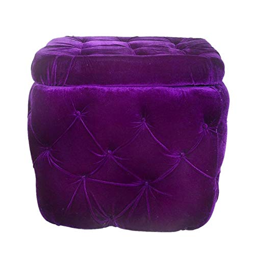 Puffy Sitting Stool Purple Designer Pouffe Cushioned Stool for Living ...