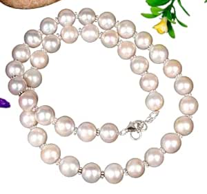 NEELKANTH-GEMS Pearl Moti Mala (Sucha Moti Mala) Natural Colour South ...