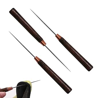 Amazon.com : YAFIYGI Awl Tool Set 3 PCS Wooden Handle Scratch Tailors ...