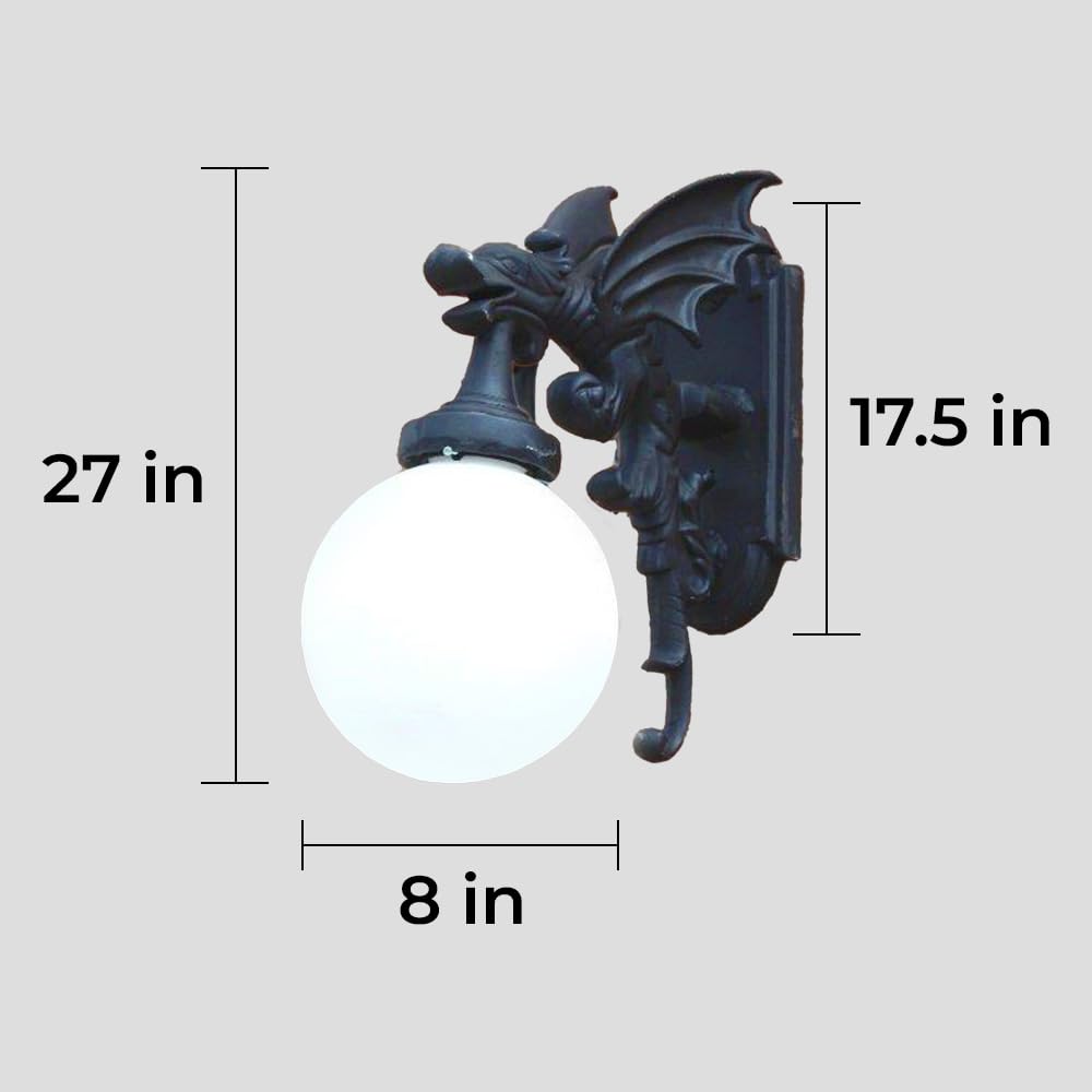Victorian Gargoyle Outdoor Wall Light Recycled Cast Aluminium Bronze