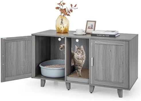 Amazon.com: DAWNSPACES 43 Inch Cat Litter Box Enclosure for 2 Cats ...